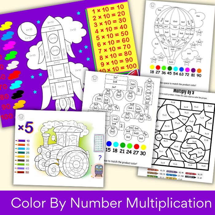 Multiply the Fun: Color by Number Multiplication Worksheets Set – Home ...