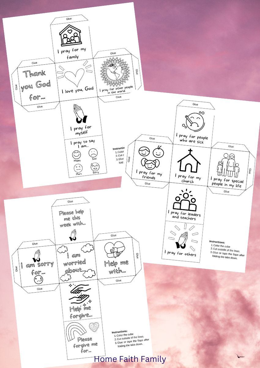 Kids Prayer Cubes – Home Faith Family , LLC