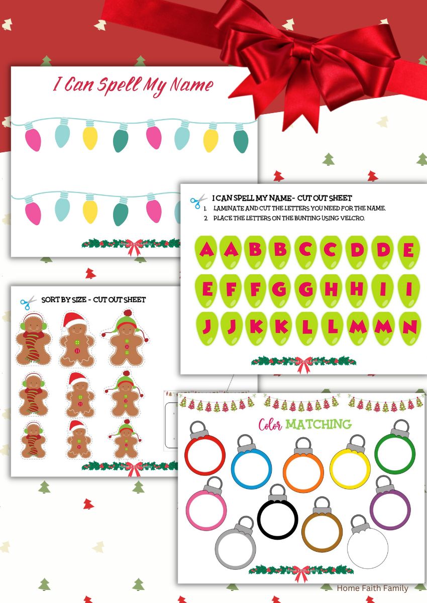 Christmas Preschool Learning Binder – Home Faith Family , LLC