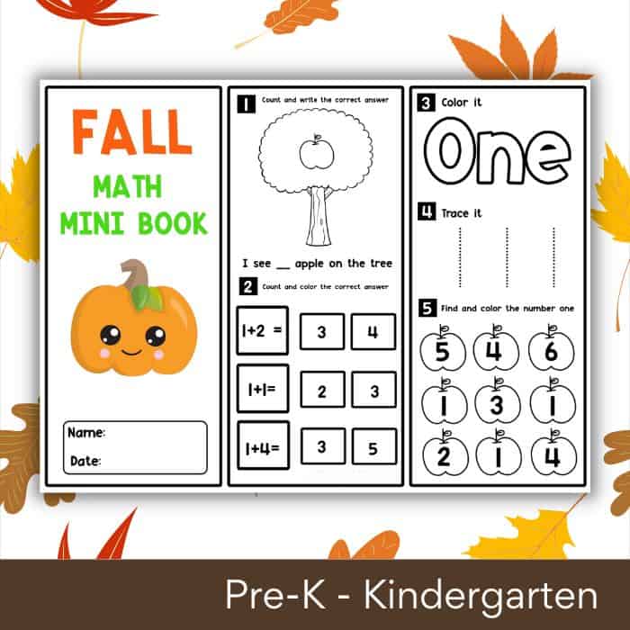 Fall Math Mini Book – Home Faith Family , LLC