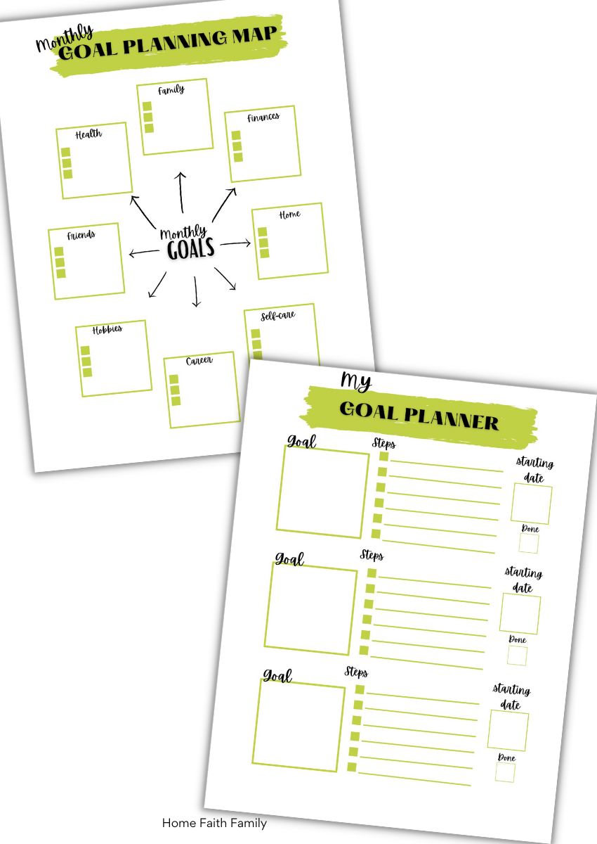 Goal Planning Map – Home Faith Family , LLC