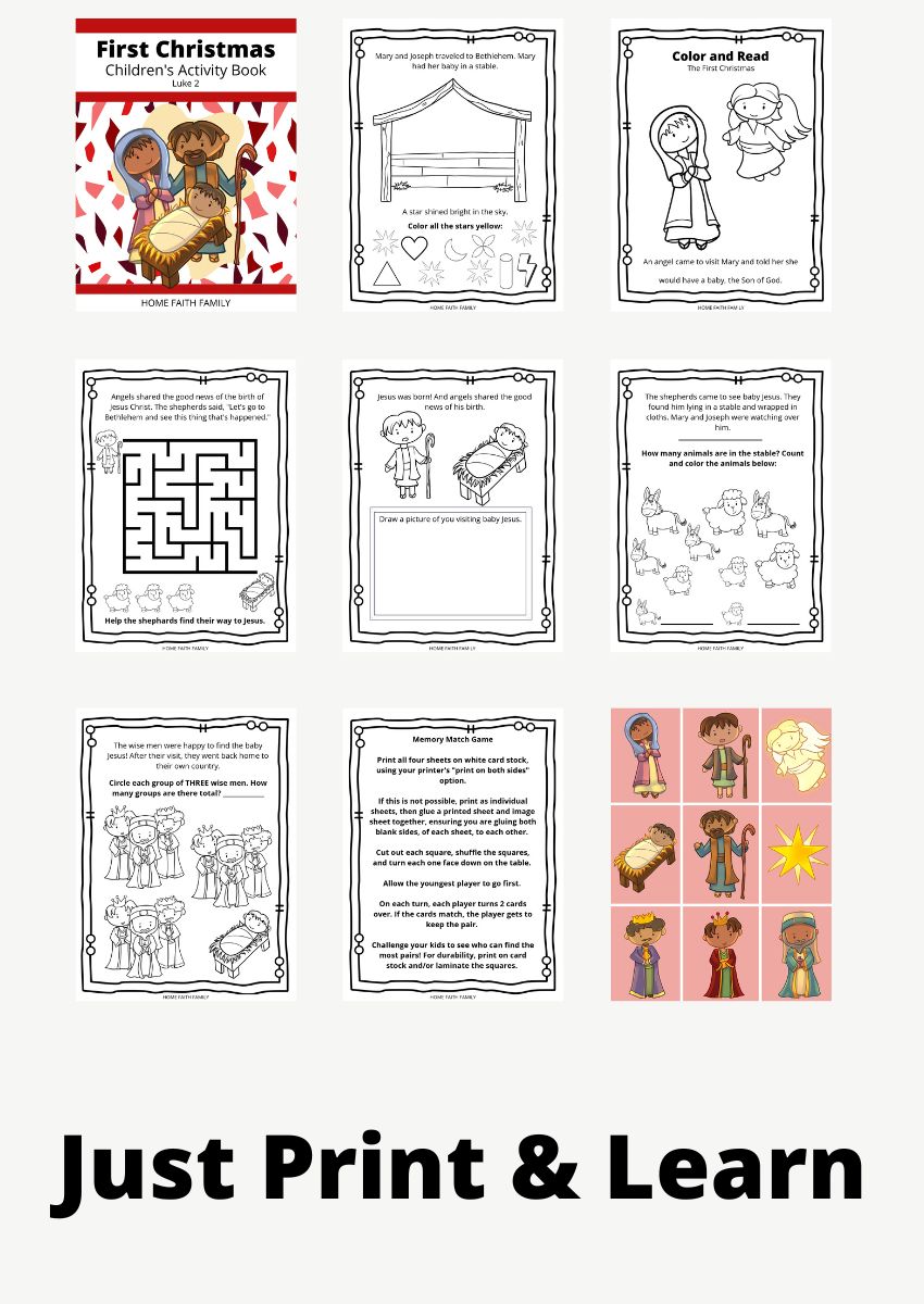The First Christmas Children's Activity Book – Home Faith Family , LLC