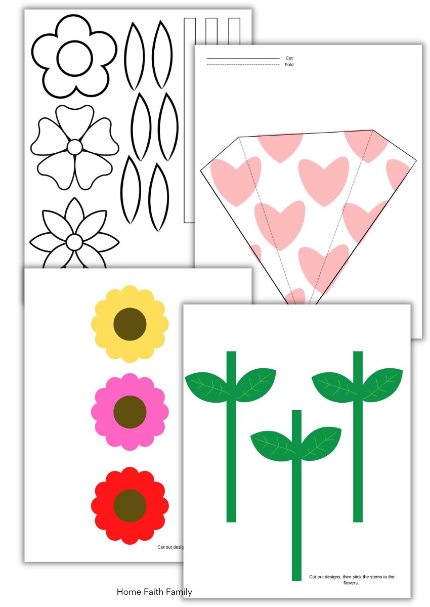 Mother's Day Paper Flowers Bouquet Craft {12-Pages} – Home Faith Family ...