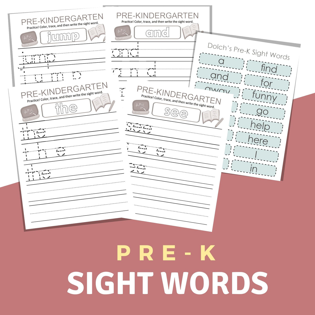Pre-K Sight Words (43-Pages) – Home Faith Family , LLC