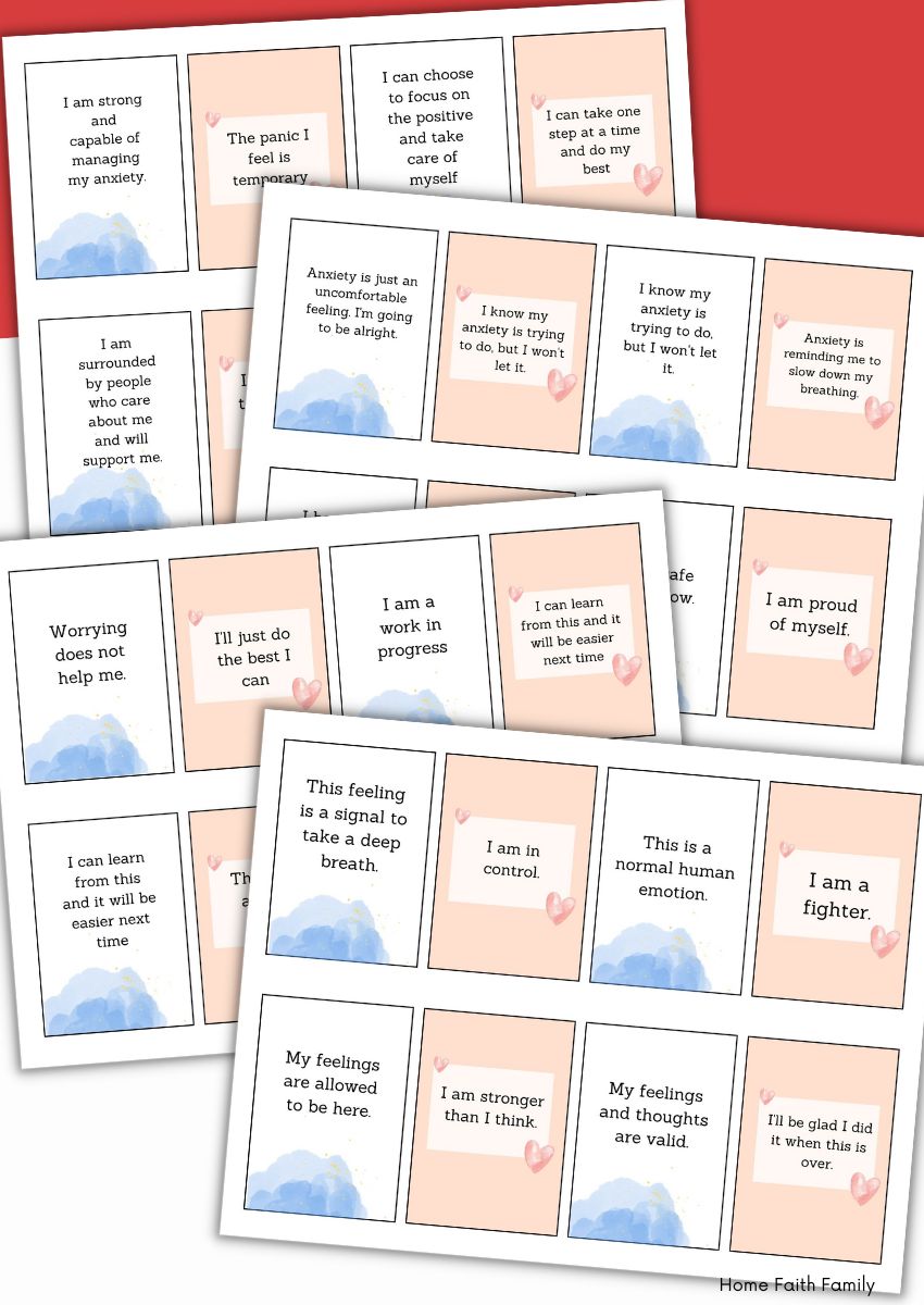 Anxiety Coping Flashcards – Home Faith Family , LLC
