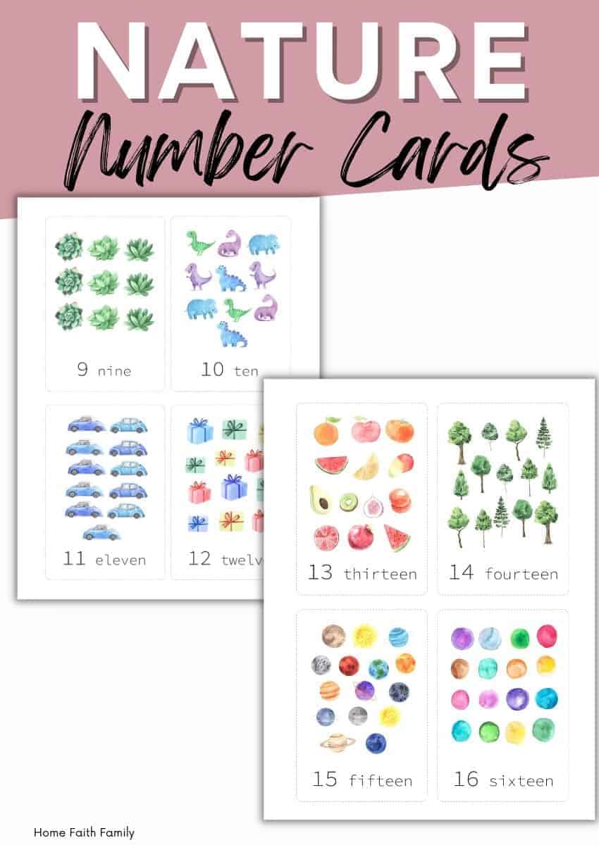 Nature Number Flashcards – Home Faith Family , LLC