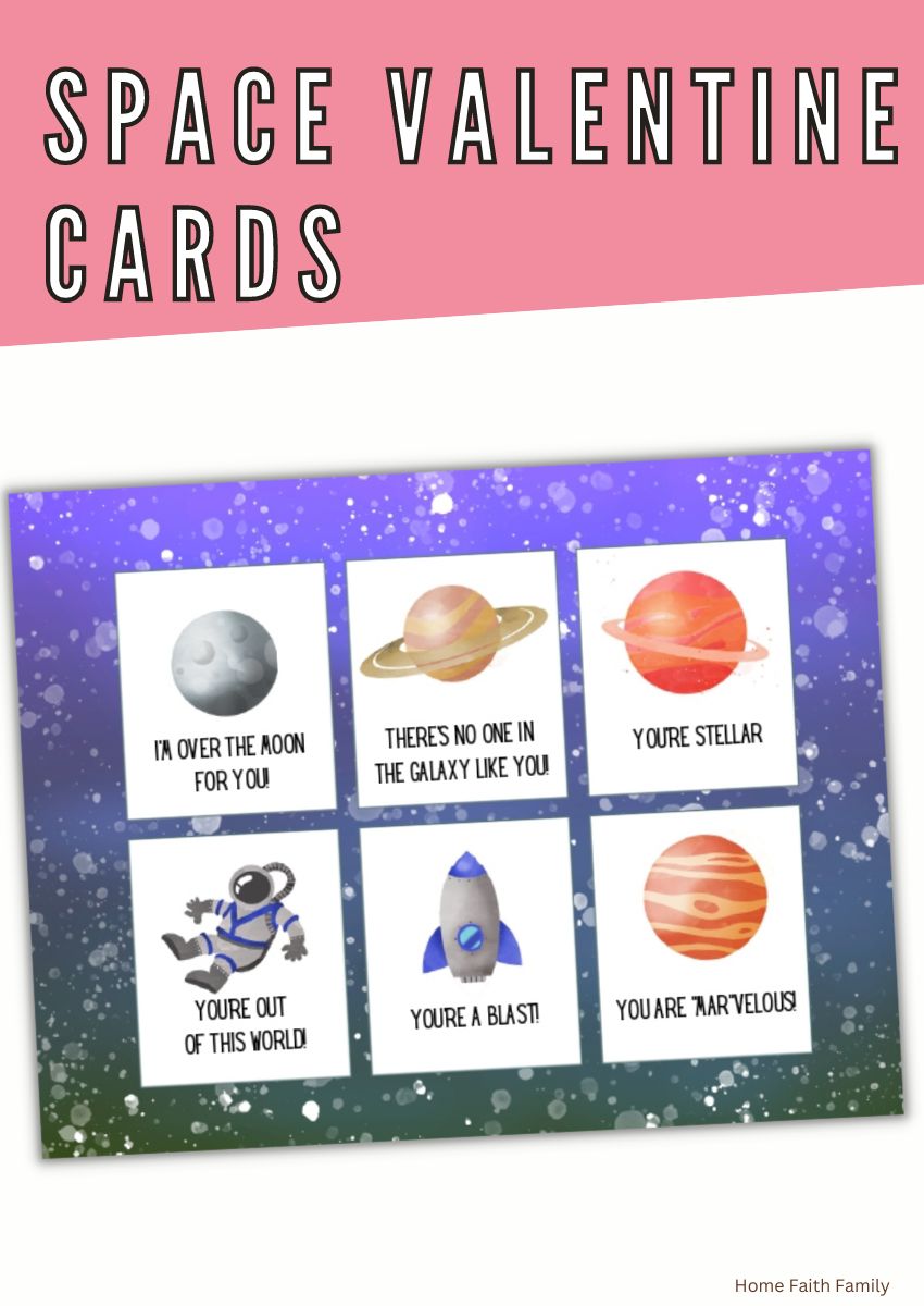 Valentine's Day Cards: Space Theme – Home Faith Family , LLC