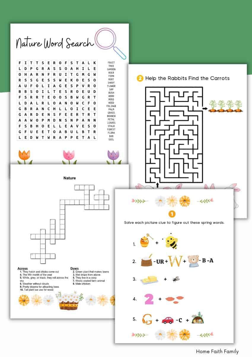 Spring Break Puzzle Workbook – Home Faith Family , LLC