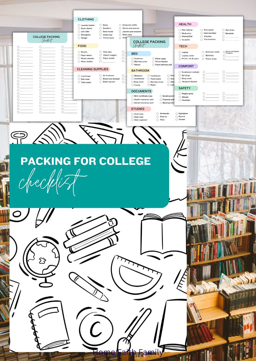 Packing For College Checklist – Home Faith Family , LLC