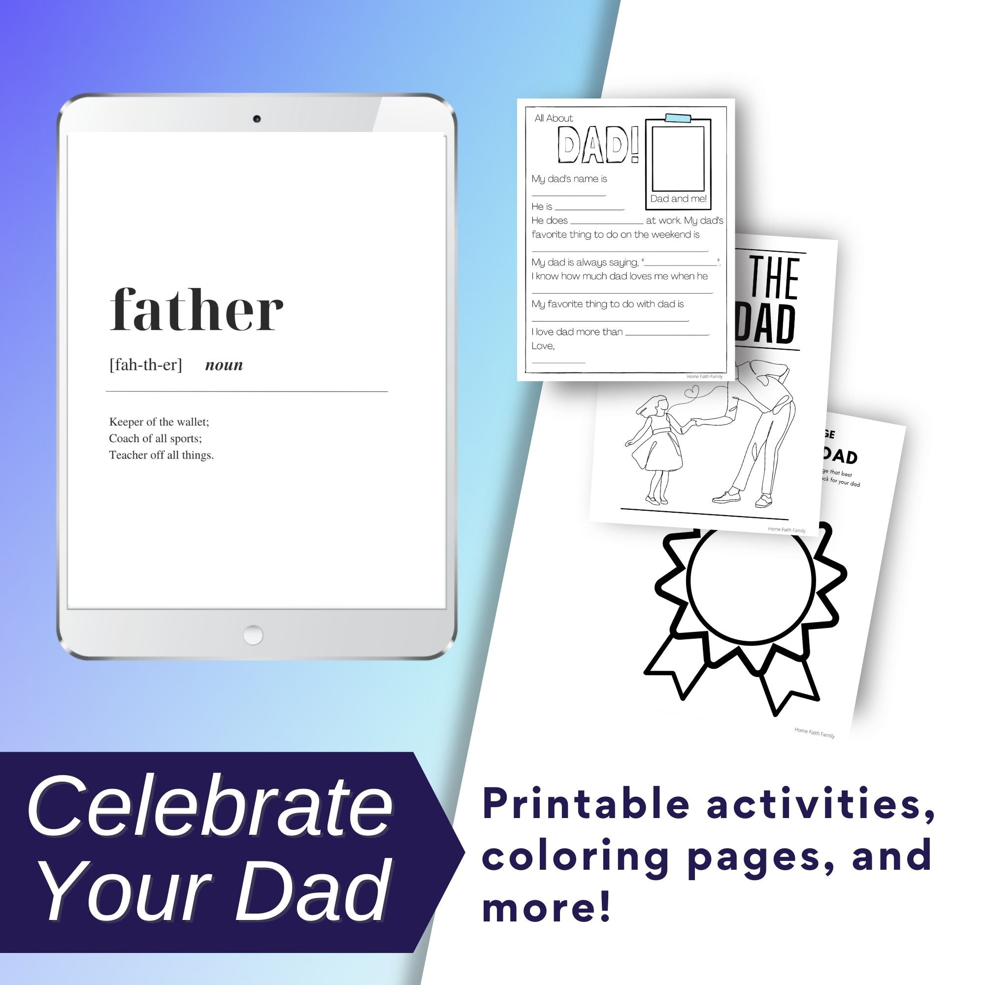Father's Day Printable Packet (7 Pages) – Home Faith Family , LLC
