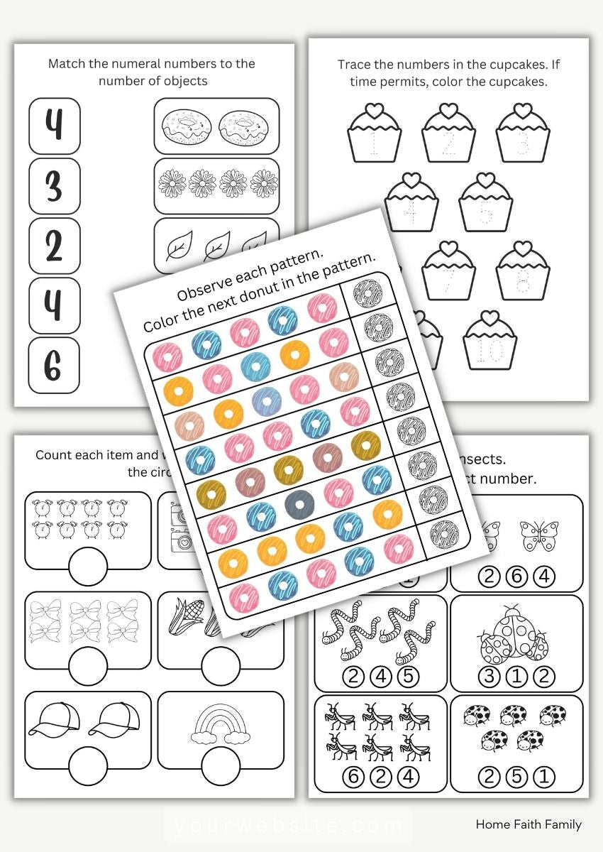 Preschool Counting Worksheets – Home Faith Family , LLC