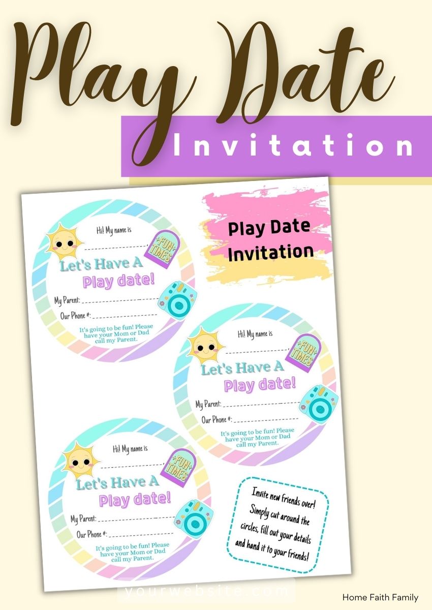 Cute Play Date Invitations – Home Faith Family , LLC