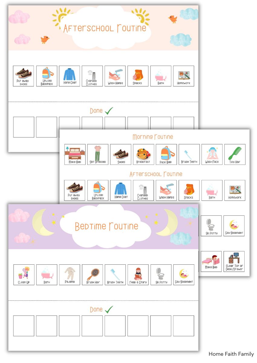Routine Charts {6-Pages} – Home Faith Family , LLC
