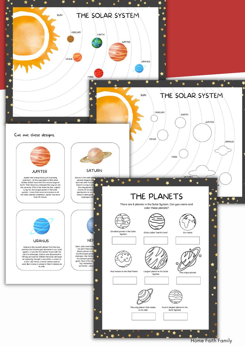 Solar System Learning Pack {11-Pages} – Home Faith Family , LLC