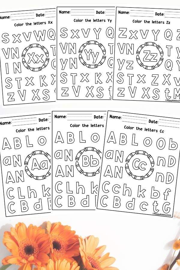 A through Z Letter Recognition Sheets – Home Faith Family , LLC