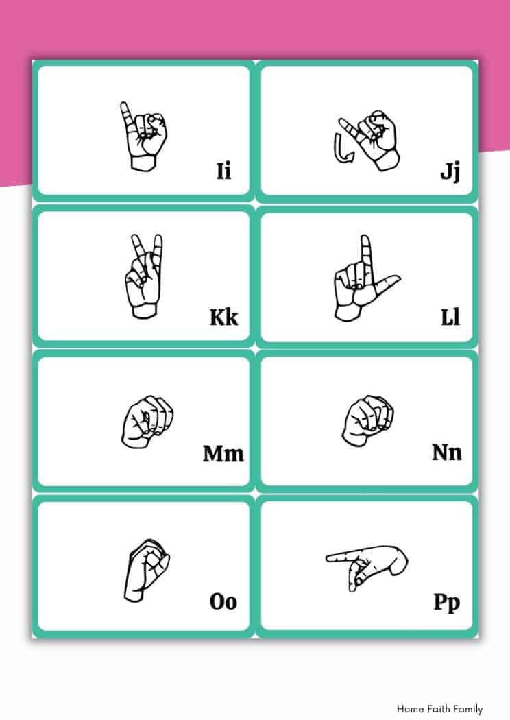 American Sign Language Flashcards – Home Faith Family , LLC